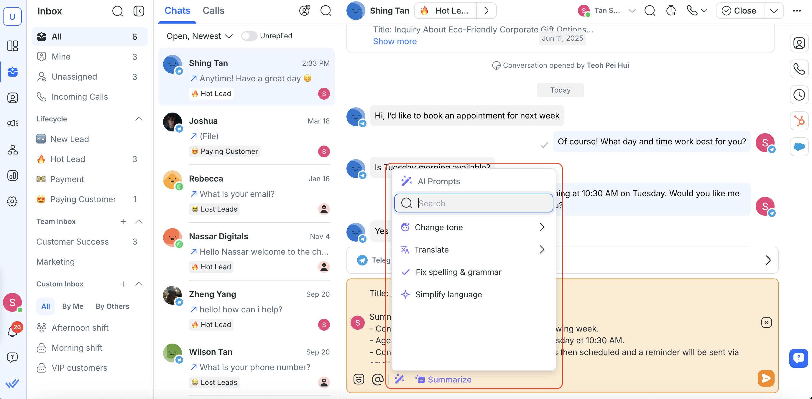 Interacting with AI Prompts