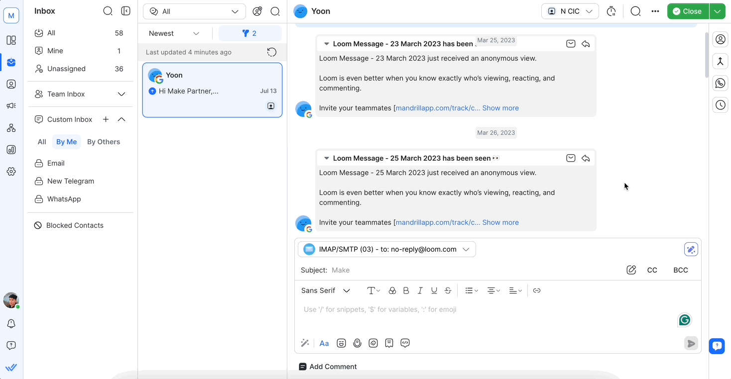Managing Emails in Inbox