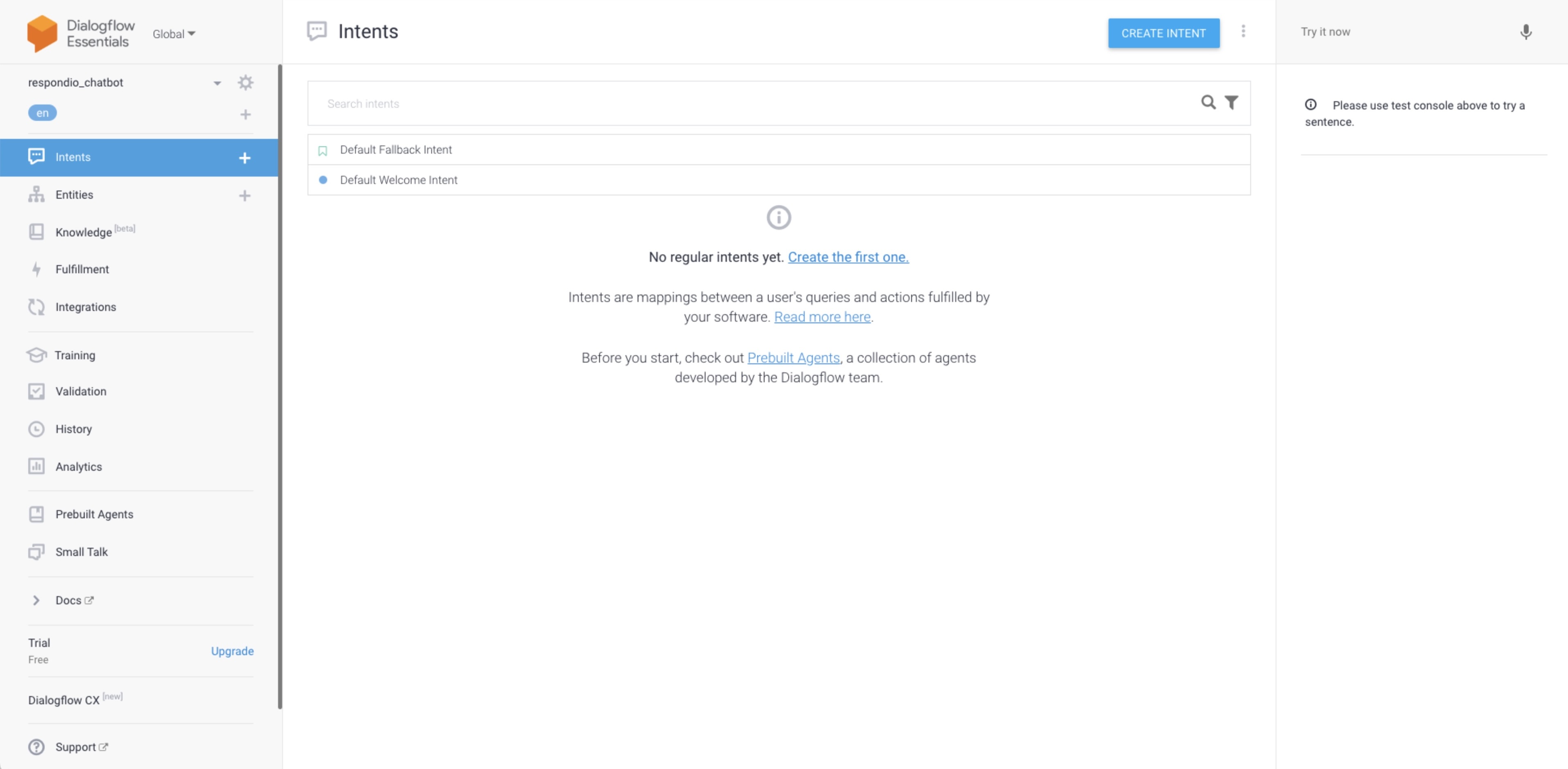 Dialogflow: Creando un Chatbot