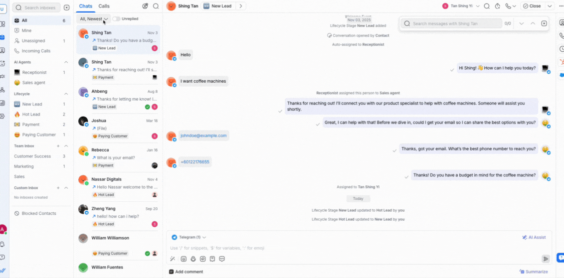 Filtering and Sorting Conversations in Inbox