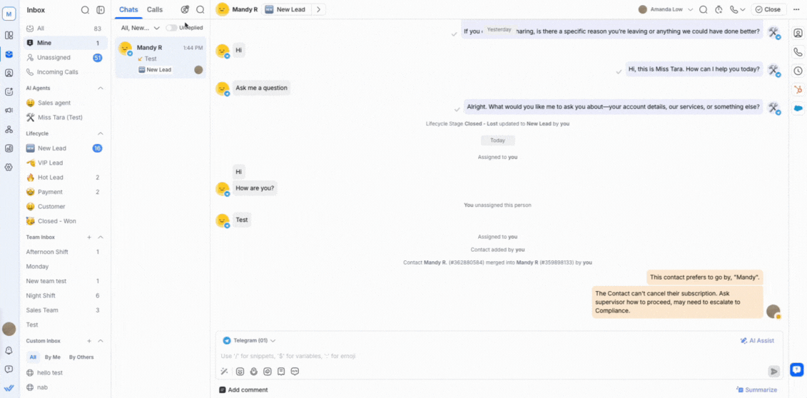 Managing Contacts in Inbox
