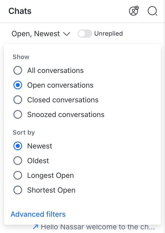 Filtering and Sorting Conversations in Inbox
